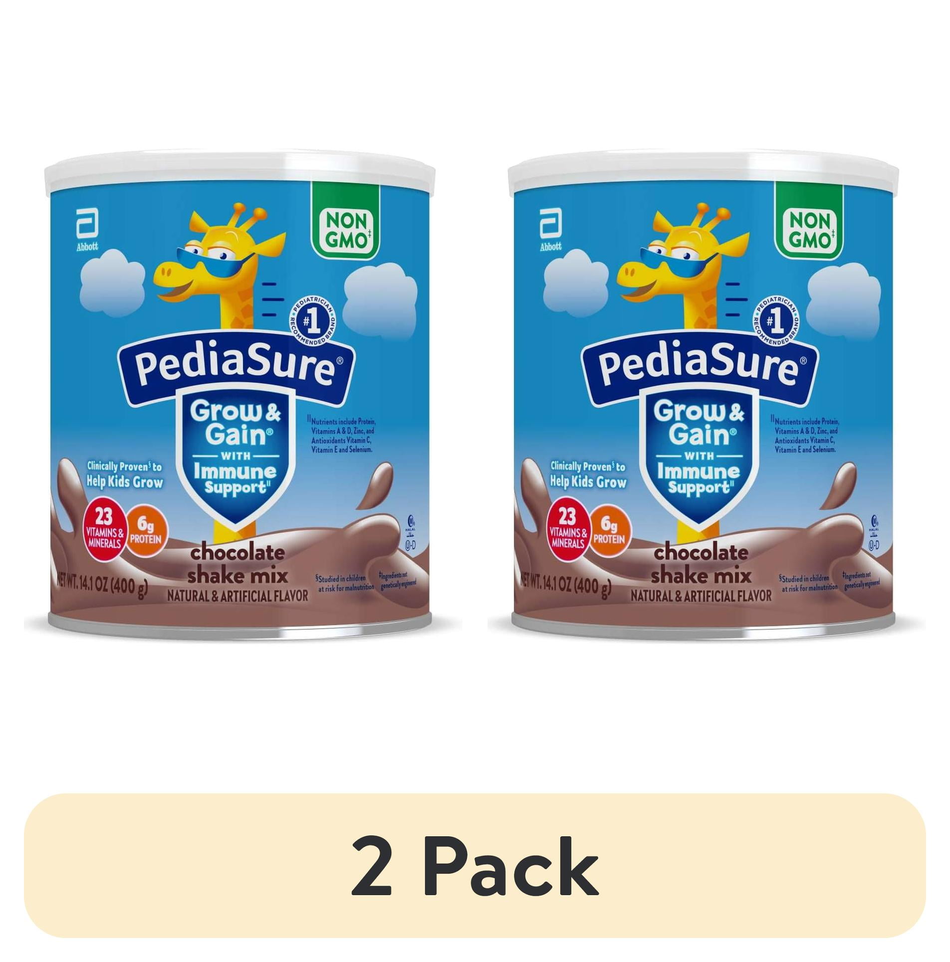 (2 pack) PediaSure Grow & Gain Shake Mix Powder, Chocolate, 14.1 oz Can ...