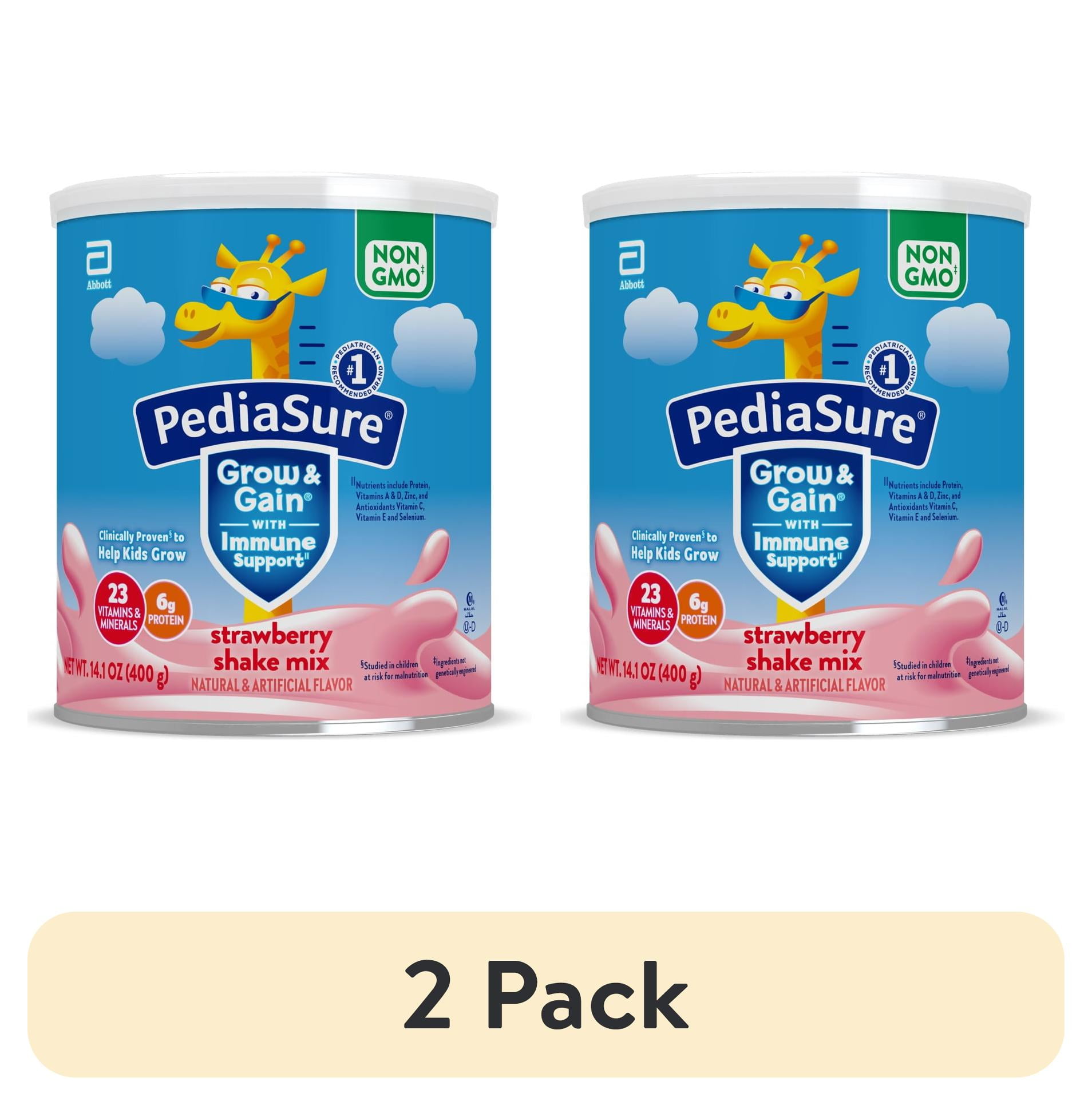(2 pack) PediaSure Grow & Gain Shake Mix Powder, Strawberry, 14.1 oz ...