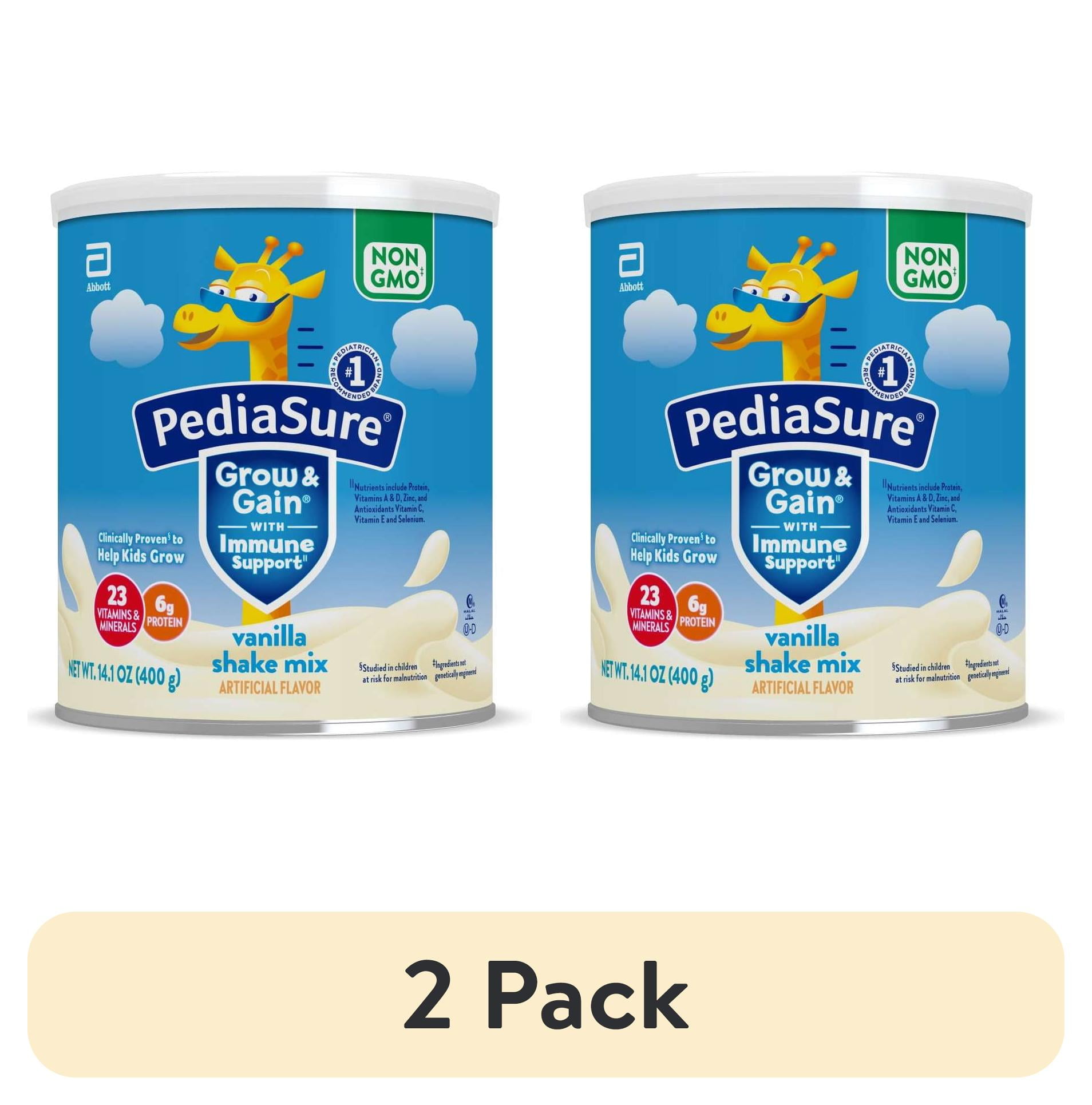 (2 pack) PediaSure Grow & Gain Shake Mix Powder, Vanilla, 14.1 oz Can ...