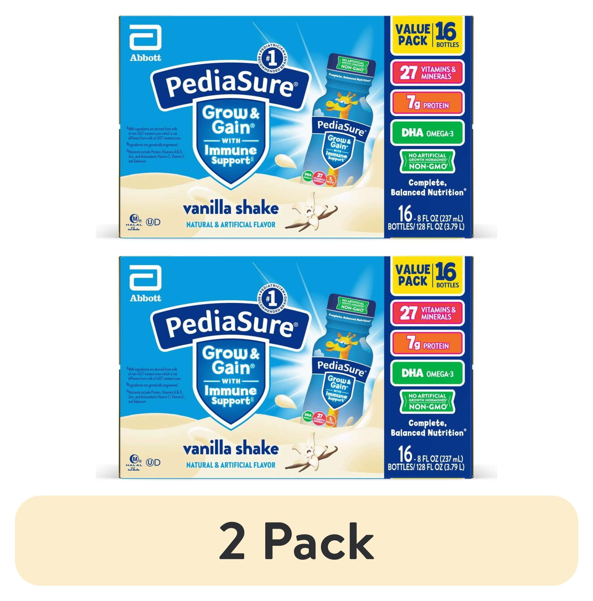 (2 pack) PediaSure Grow & Gain With Immune Support, Vanilla, 8-fl-oz ...