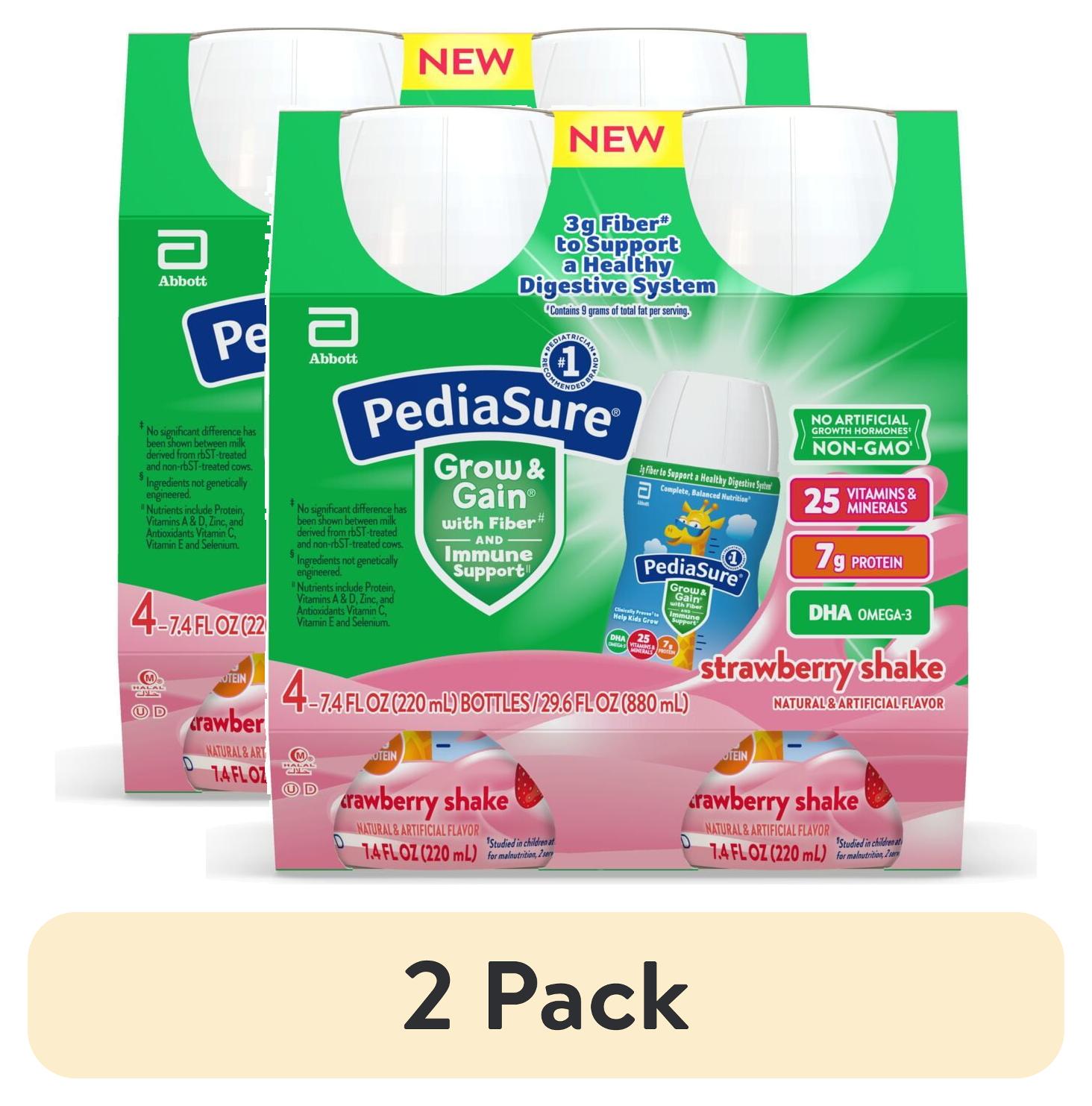 (2 pack) PediaSure Grow & Gain with Fiber Nutritional Shake, Strawberry ...
