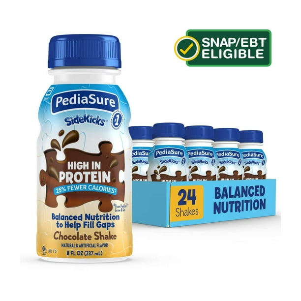 PediaSure SideKicks, Kids Protein Shake, Chocolate, 8 fl oz, 24 Pack ...