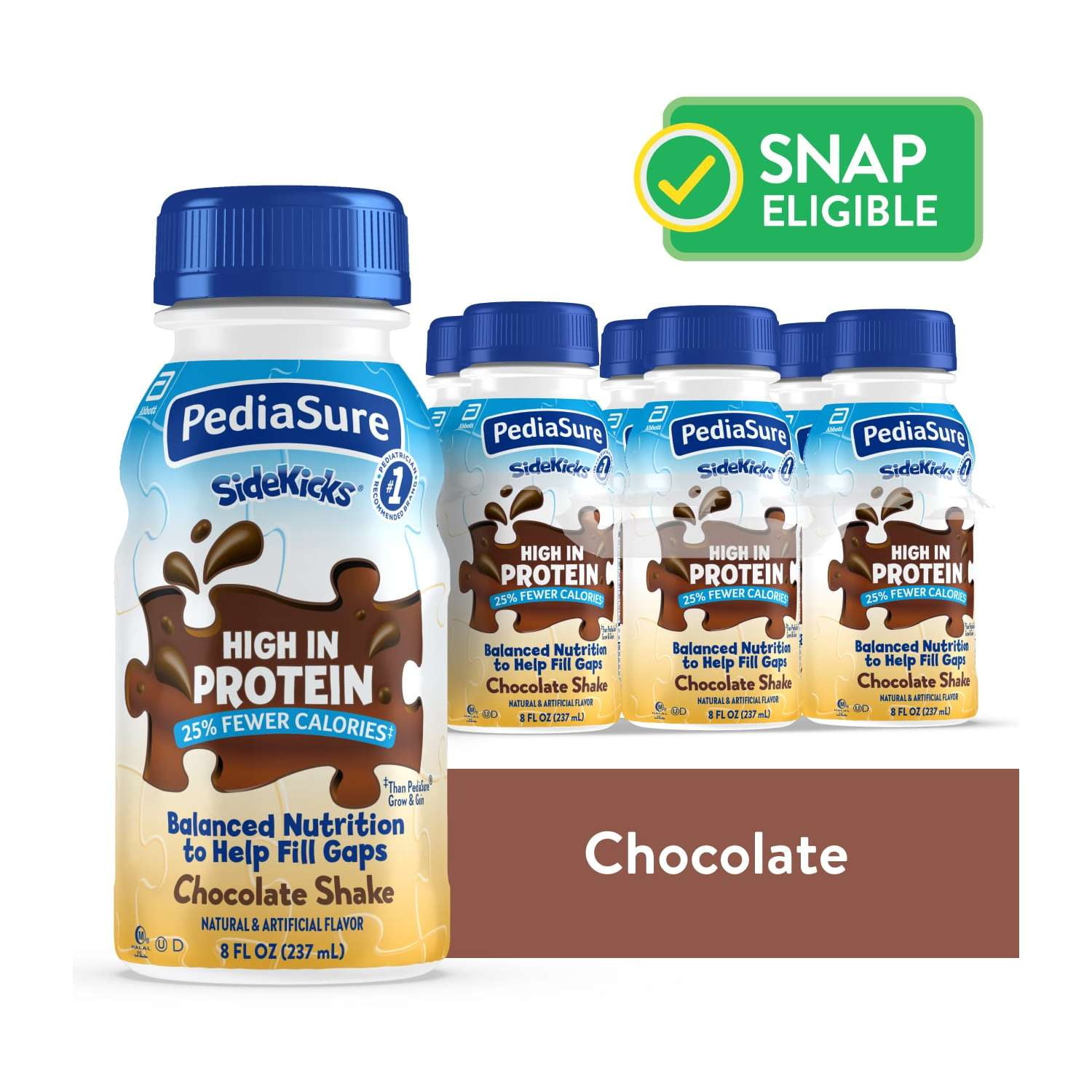 PediaSure SideKicks, Kids Protein Shake, Chocolate, 8-fl-oz Bottle ...