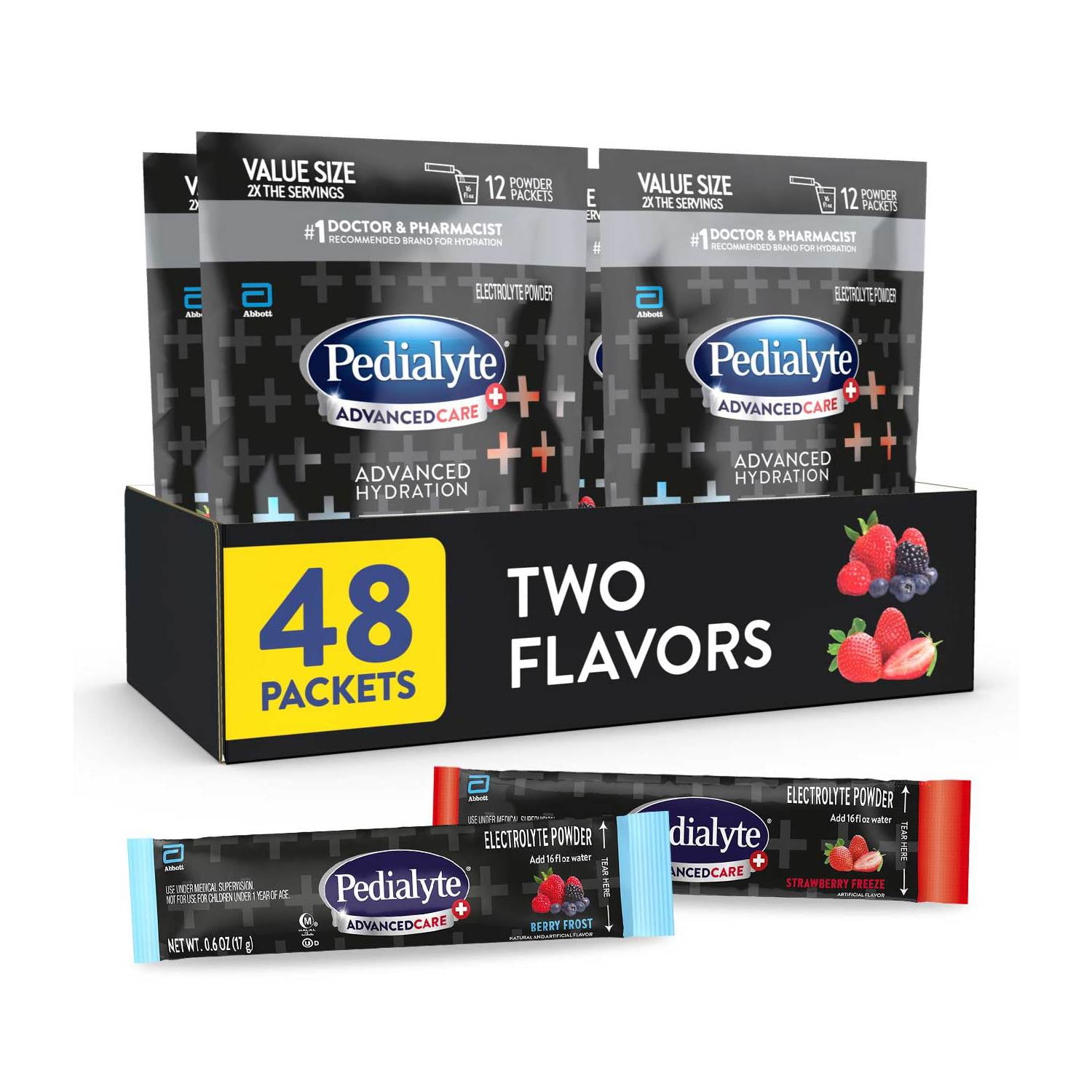 Free Shipping! Pedialyte Electrolyte Powder Packets Strawberry Freeze ...