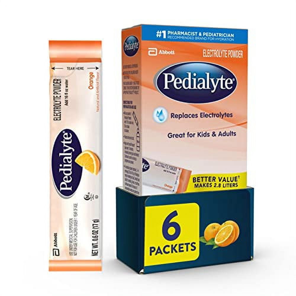 Pedialyte Electrolyte Powder, 0.6 Fl Oz Pouch, 6 Ct - Walmart.com