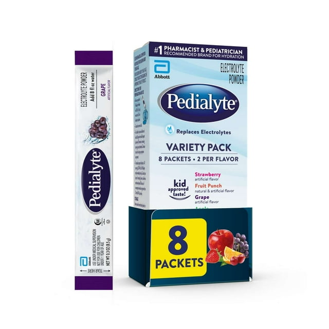 Pedialyte Electrolyte Powder Packets, Variety Pack, 8 Count - Walmart.com