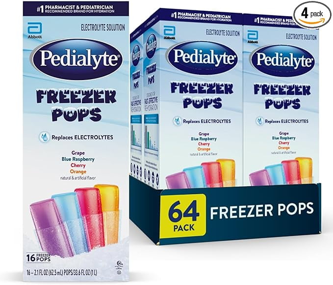 Pedialyte Electrolyte Solution Freezer Pops Hydration Variety Pack ...