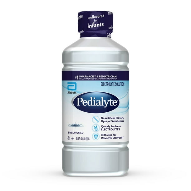 Pedialyte Electrolyte Solution, Unflavored, Hydration Drink, 4 bottles ...