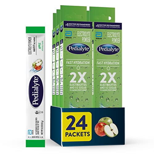 Pedialyte Fast Hydration Electrolyte Powder Packets, Apple, Hydration ...