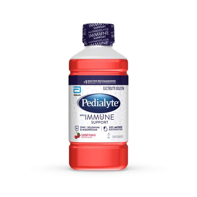 Pedialyte with Immune Support Electrolyte Drink, Cherry Punch, 1 Liter ...