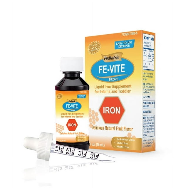Pediatric FE-Vite Drops | 50ml | Liquid Iron Supplement | Akron Pharma - Walmart.com