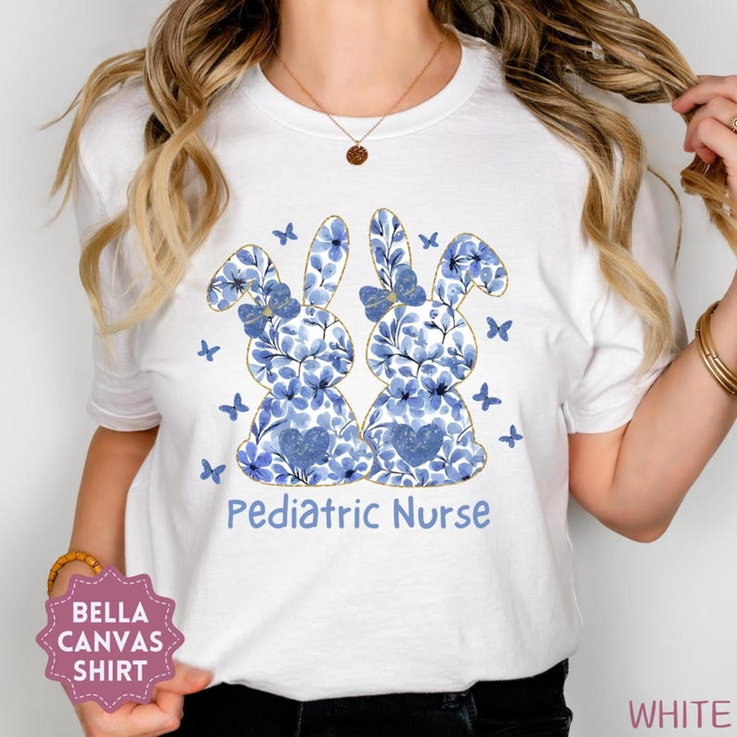 Pediatric Nurse Easter Chinoiserie S1Hirt, Peds Nurse Easter Bunny hirt ...
