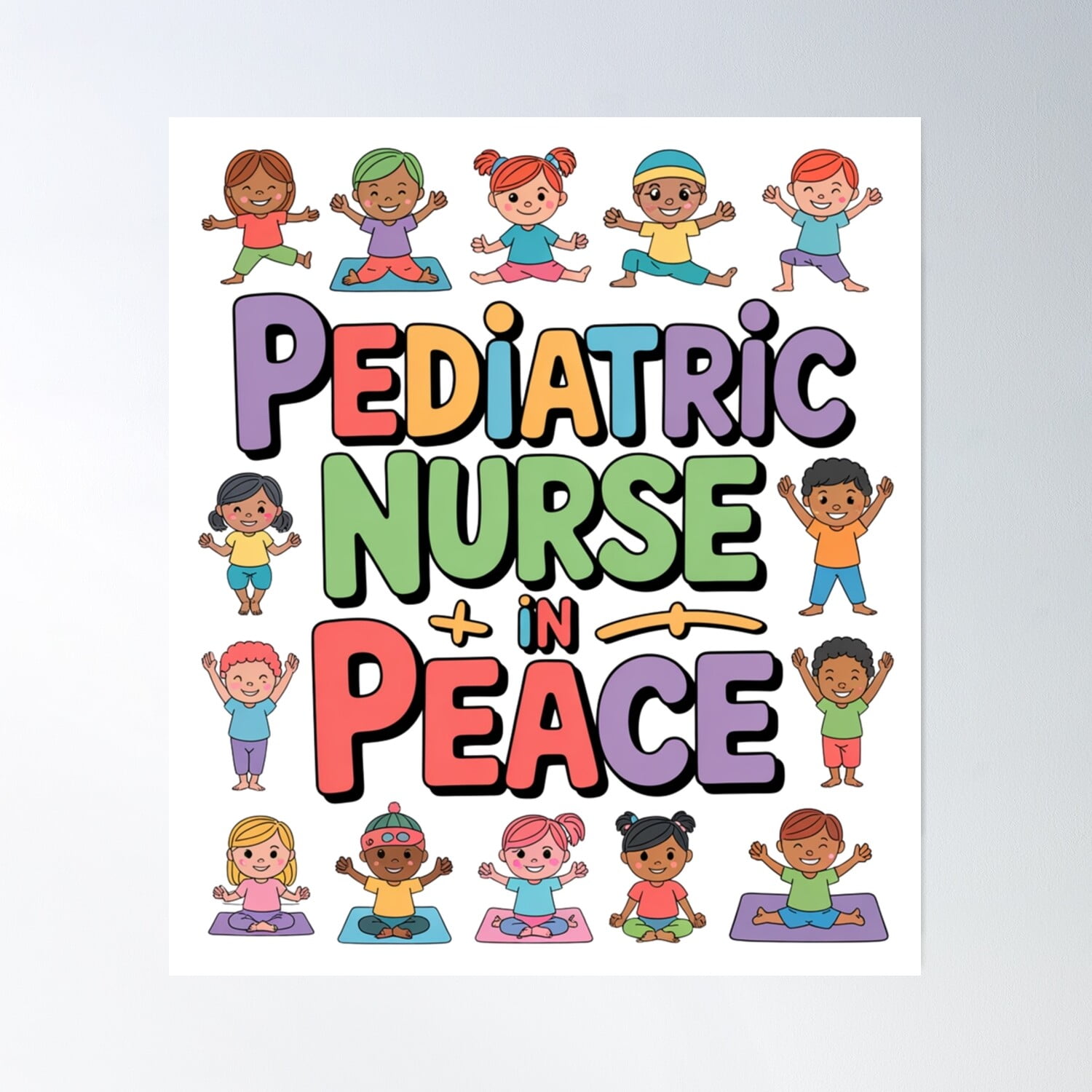 Pediatric Nurse In Peace – Funny Cute Yoga Design For Calm Pediatric ...