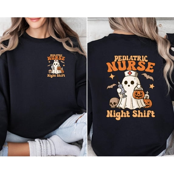 Pediatric Nurse Night Shift Halloween TShirt Pediatric Nurse Hoodie ...