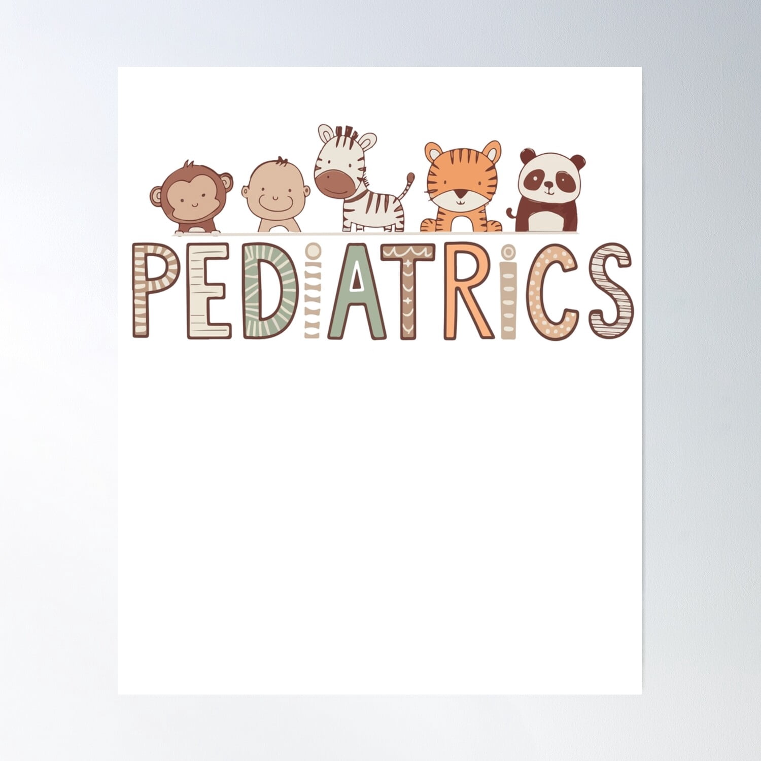 Pediatric Nurse Pediatrician Peds Nursing School Cute Animals Poster ...