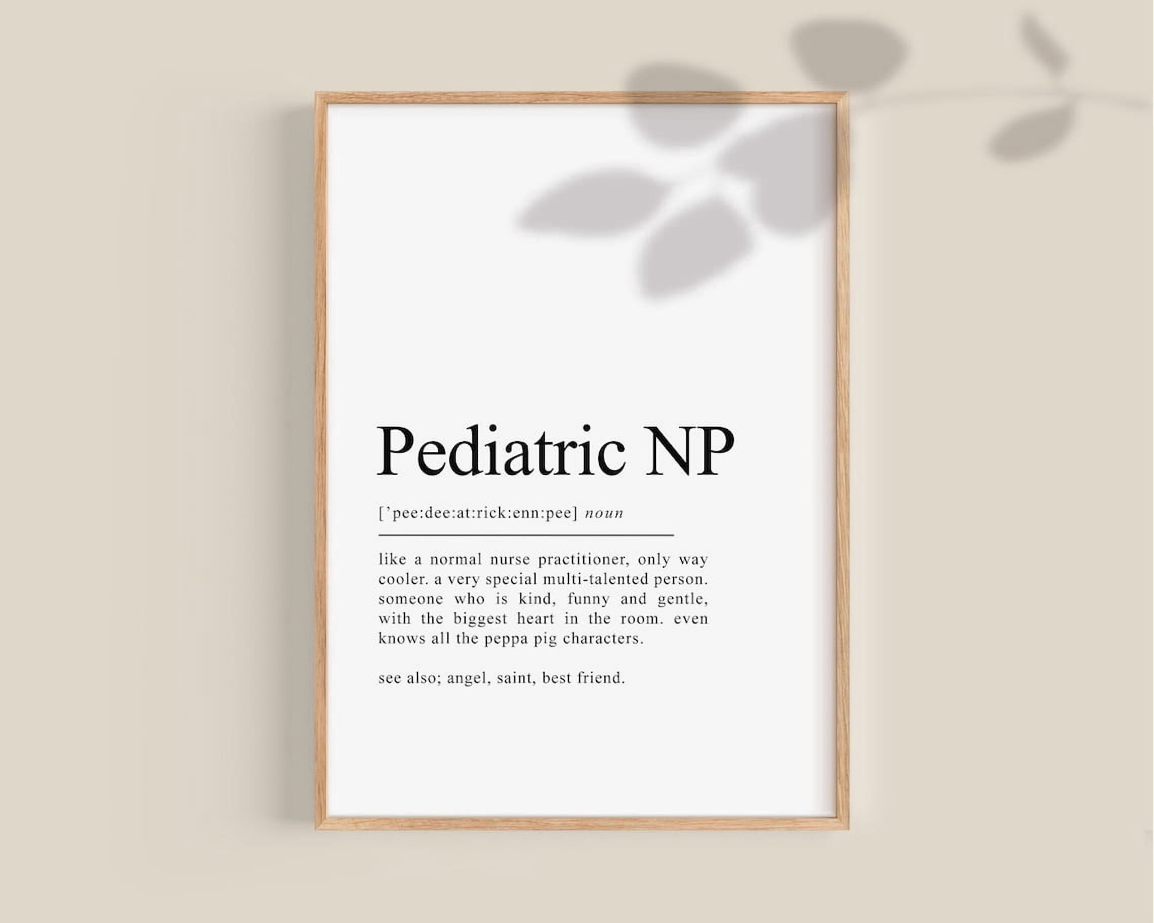 Pediatric Nurse Practitioner definition Poster Student Poster, Unframed ...