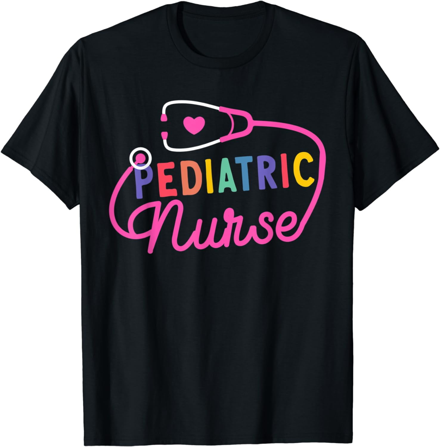 Pediatric Nurse Stethoscope Peds Nursing Nurse School Life T-Shirt ...