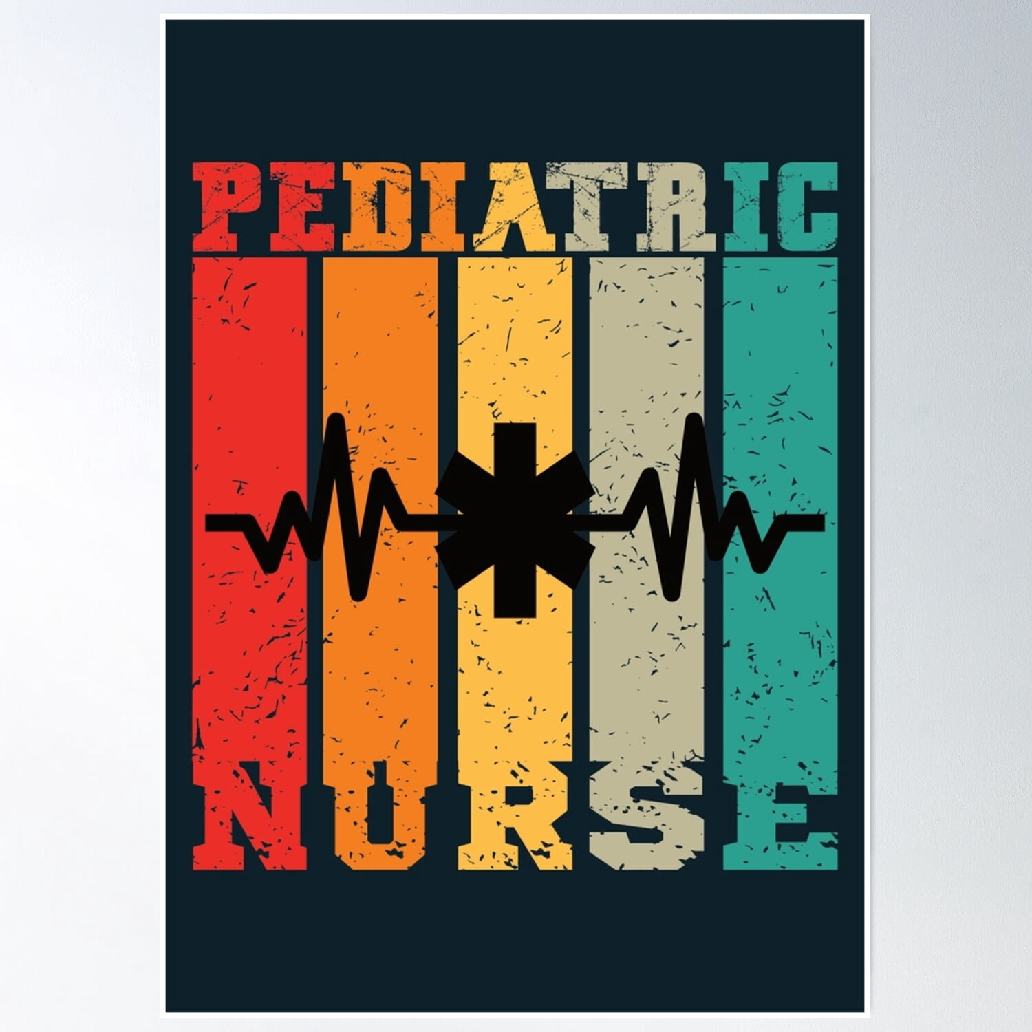 Pediatric Nurse Vintage Rainbow Poster Wall Art, Modern Wall Decor ...
