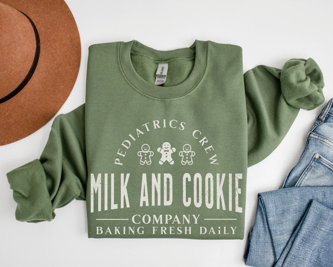 Pediatrics Milk Cookie Crew Vintage season Sweatshirt, Pediatric ICU ...