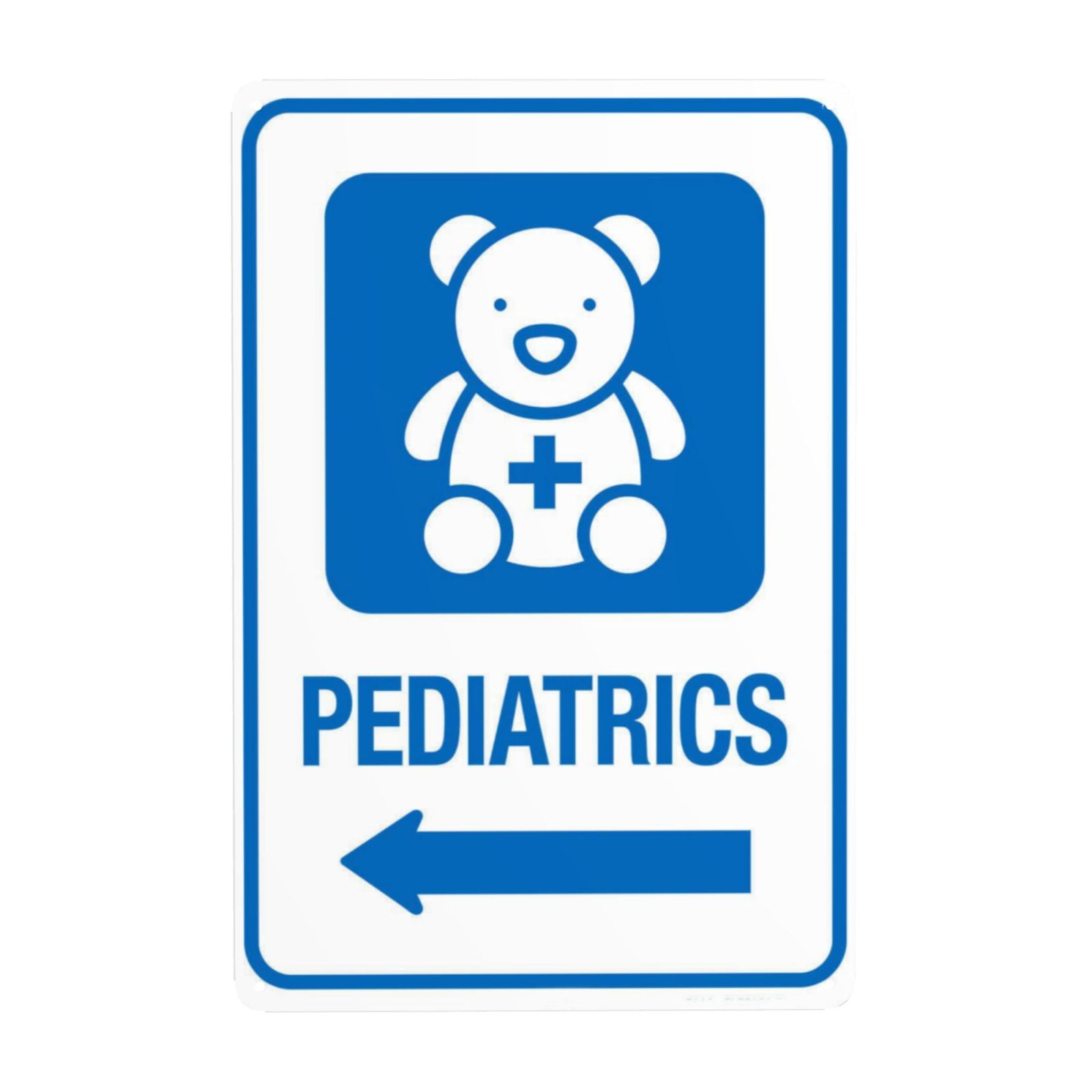 Pediatrics With Left Arrow Hospital Sign Aluminum Metal Security ...
