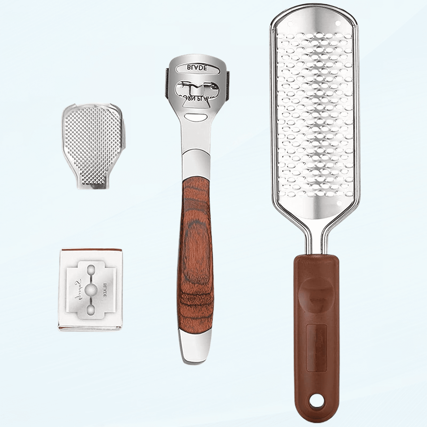 Pedicure Foot File Kit, Foot Rasp & Callus Shaver with Wood Handle ...