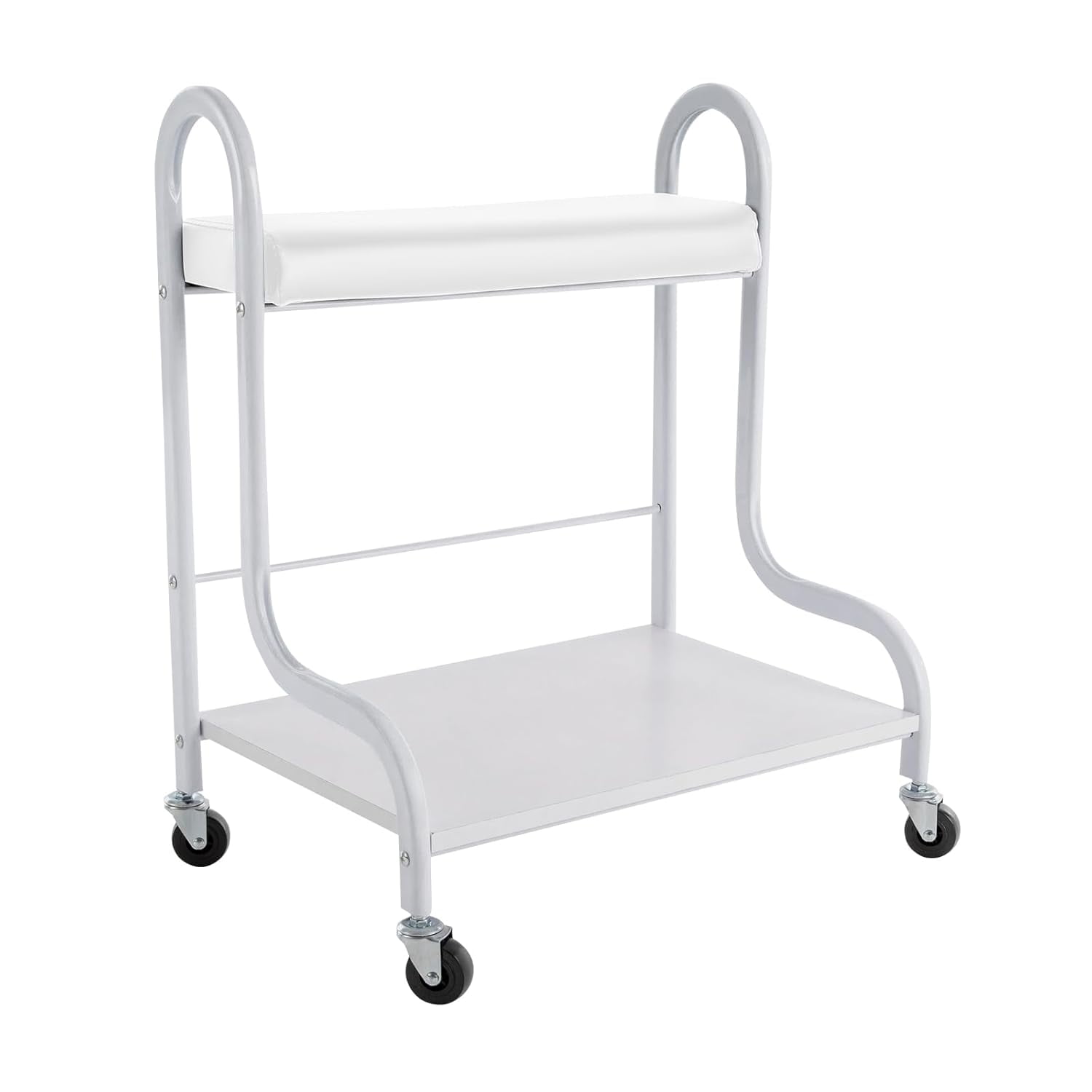 Pedicure Foot Rest Cart Pedicure Stool with Wheels, Beauty Salon Nail ...