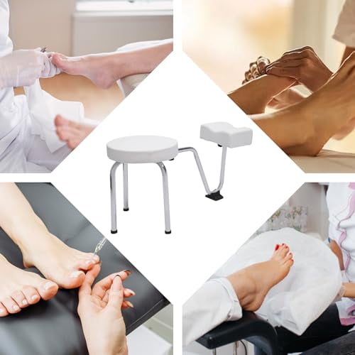 Pedicure Foot Rest Stool Chair,Height Adjustable PVC Pad Leg Rest ...