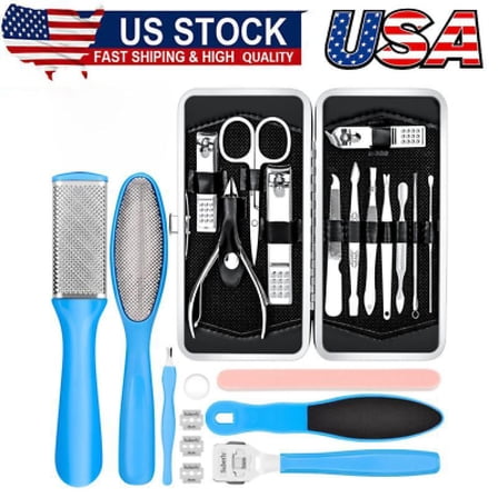 23 In 1 Pedicure Kit, Professional Manicure Foot Scrubber Nail Tools ...