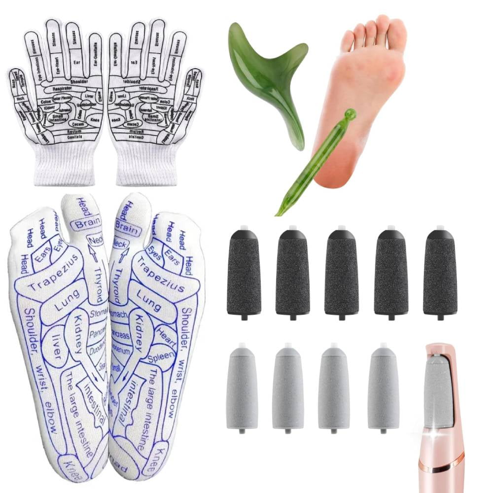 Pedicures Replacement Heads with Reflexology Socks & Gloves for ...
