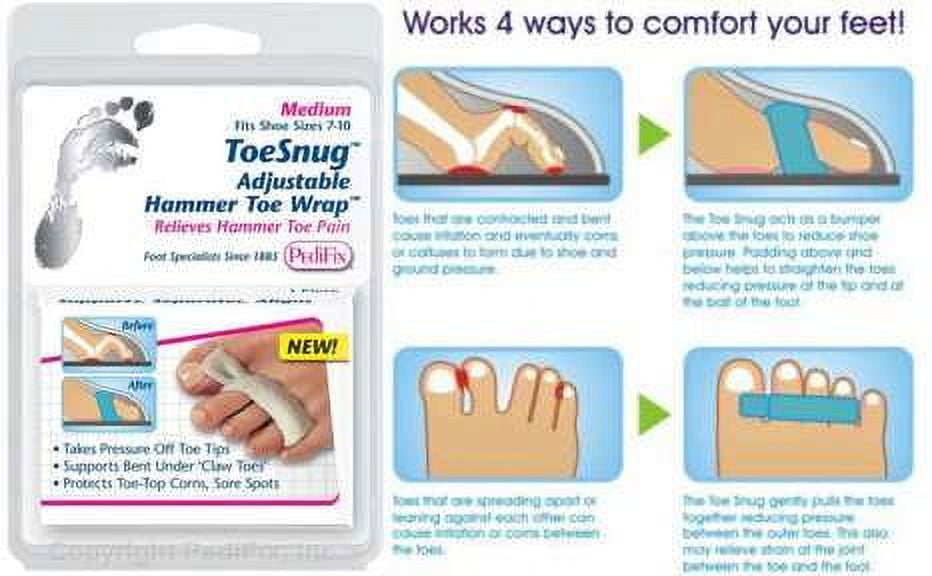 Pedifix ToeSnug Toe Buttress Loop Pad Crooked Bent Hammer Toe Wrap ...