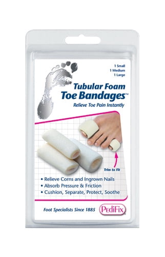 Pedifix Tubular-Foam Toe Bandages for Foot Pain Relief & Protection, 3 ...