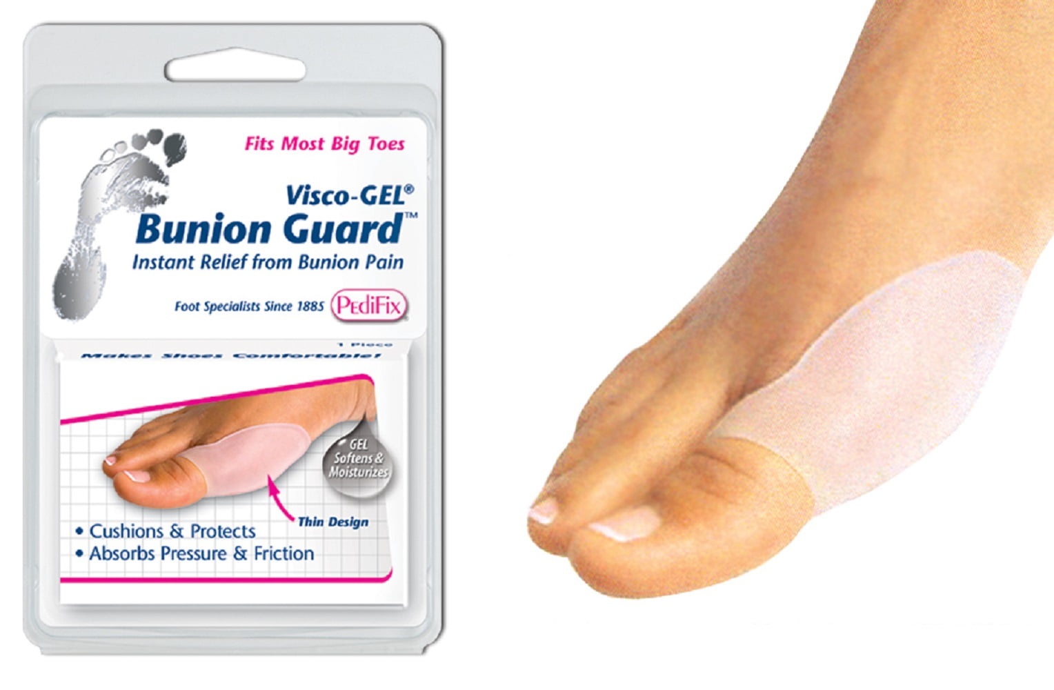 Pedifix Visco-GEL Bunion Guard (Hallux), OSFM Big Toes, Each - Walmart.com