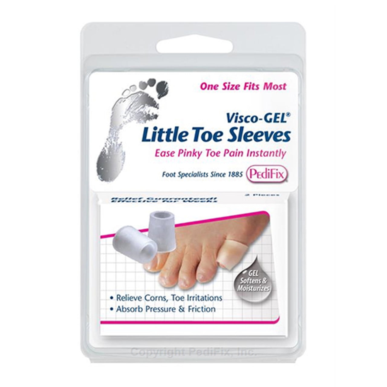 Pedifix Visco Gel Little Toe Sleeves, Instant Pain Relief 2 Count, 1 Ea ...
