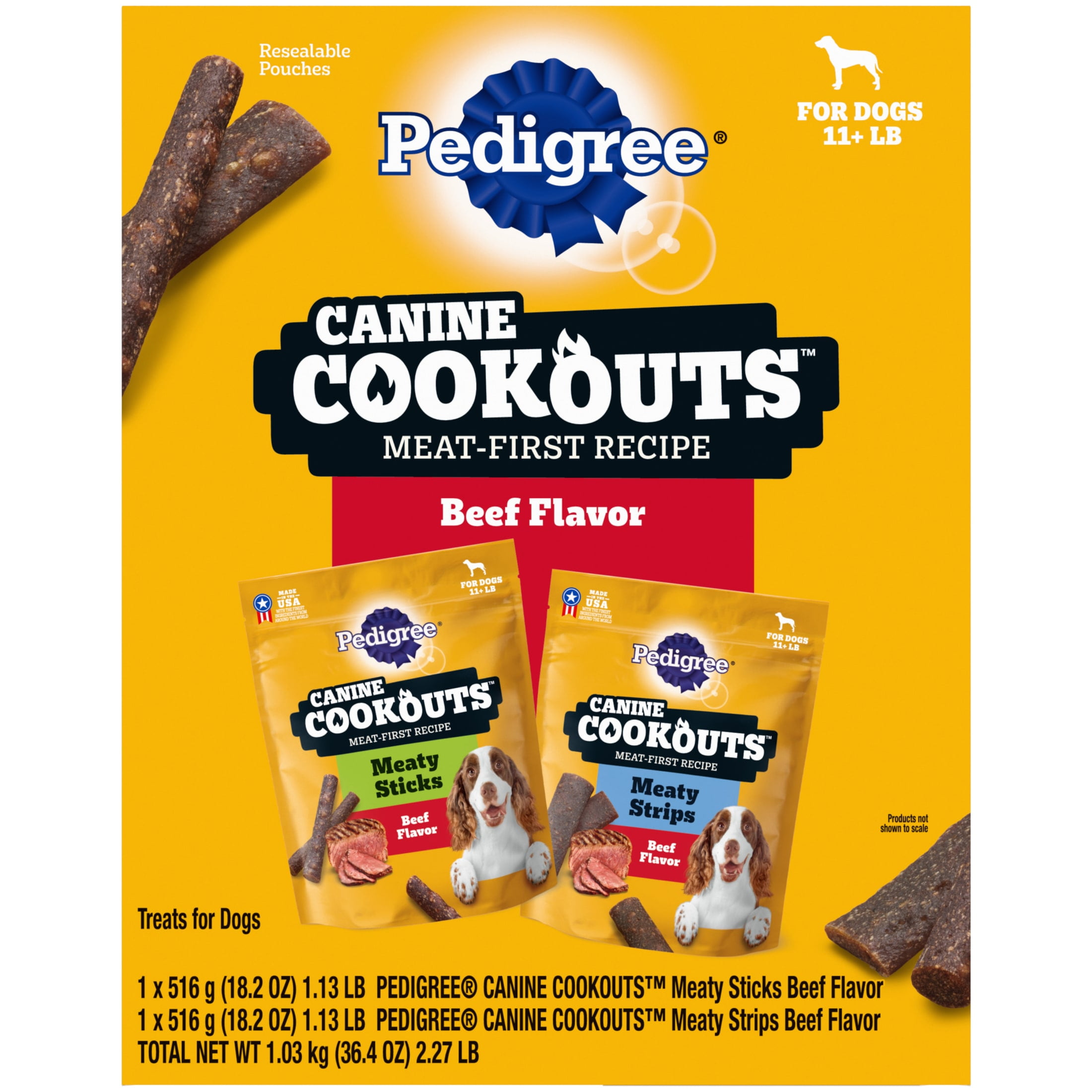 Pedigree Canine Cookout Soft Dog Treats, Beef Flavored Meaty Sticks And ...