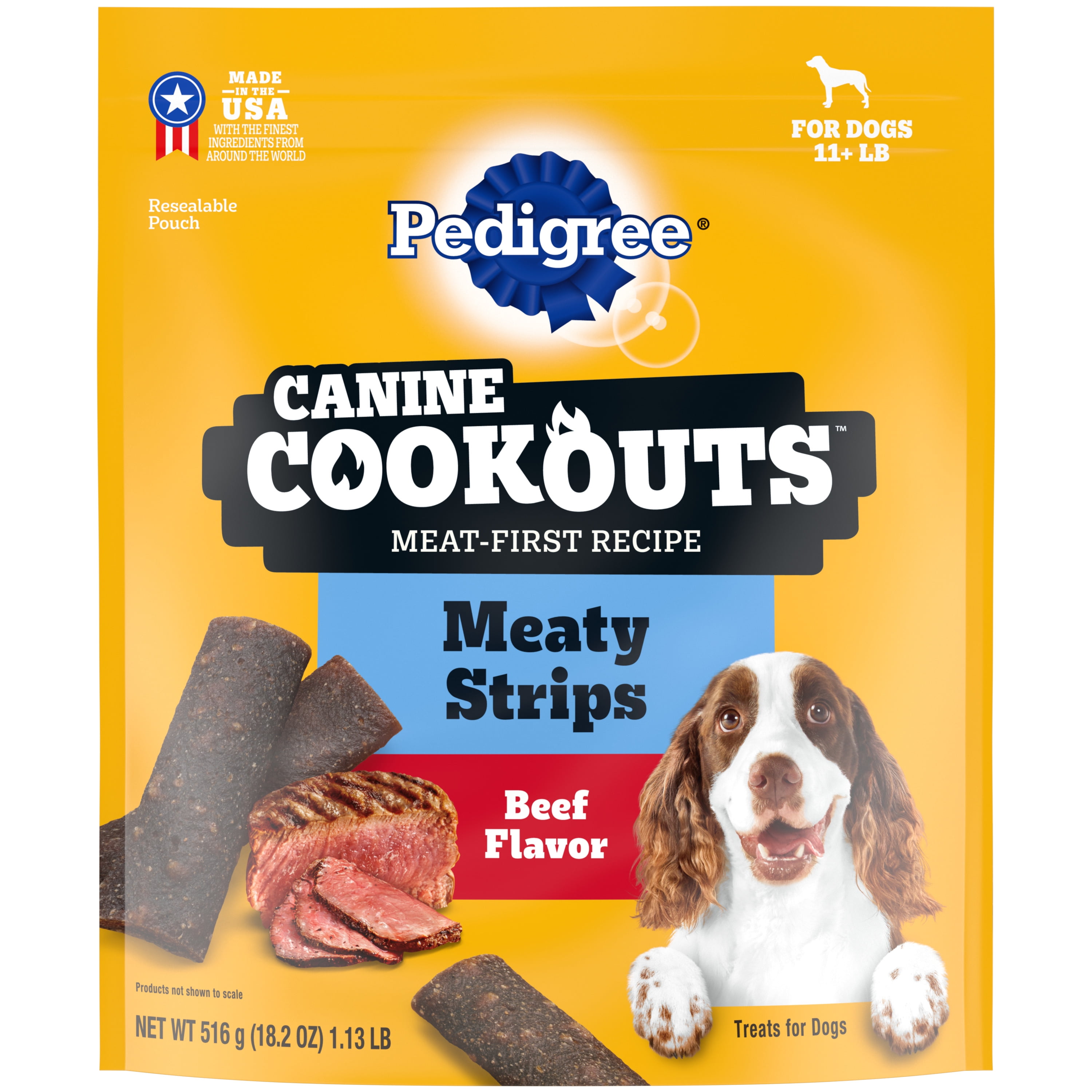 Pedigree Canine Cookout Soft Dog Treats, Beef Flavored Meaty Strips, 18 ...