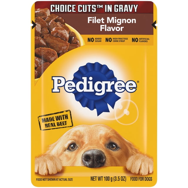 Pedigree Choice Cuts - Hearty Filet Mignon Flavor, Adult Soft Wet Dog ...