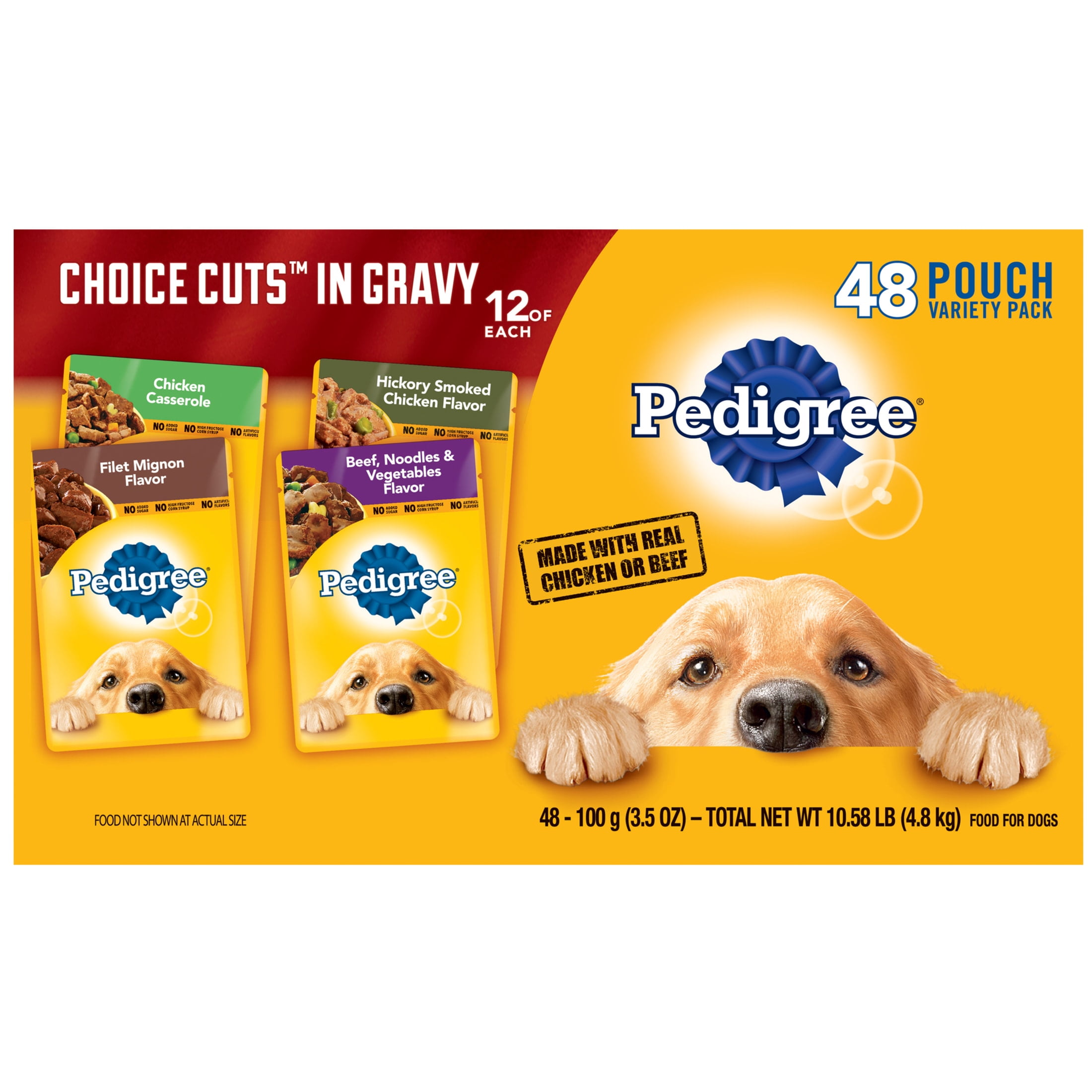 Free Shipping! Pedigree Wet Dog Food Variety Pack 3.5 Oz Pouches with ...