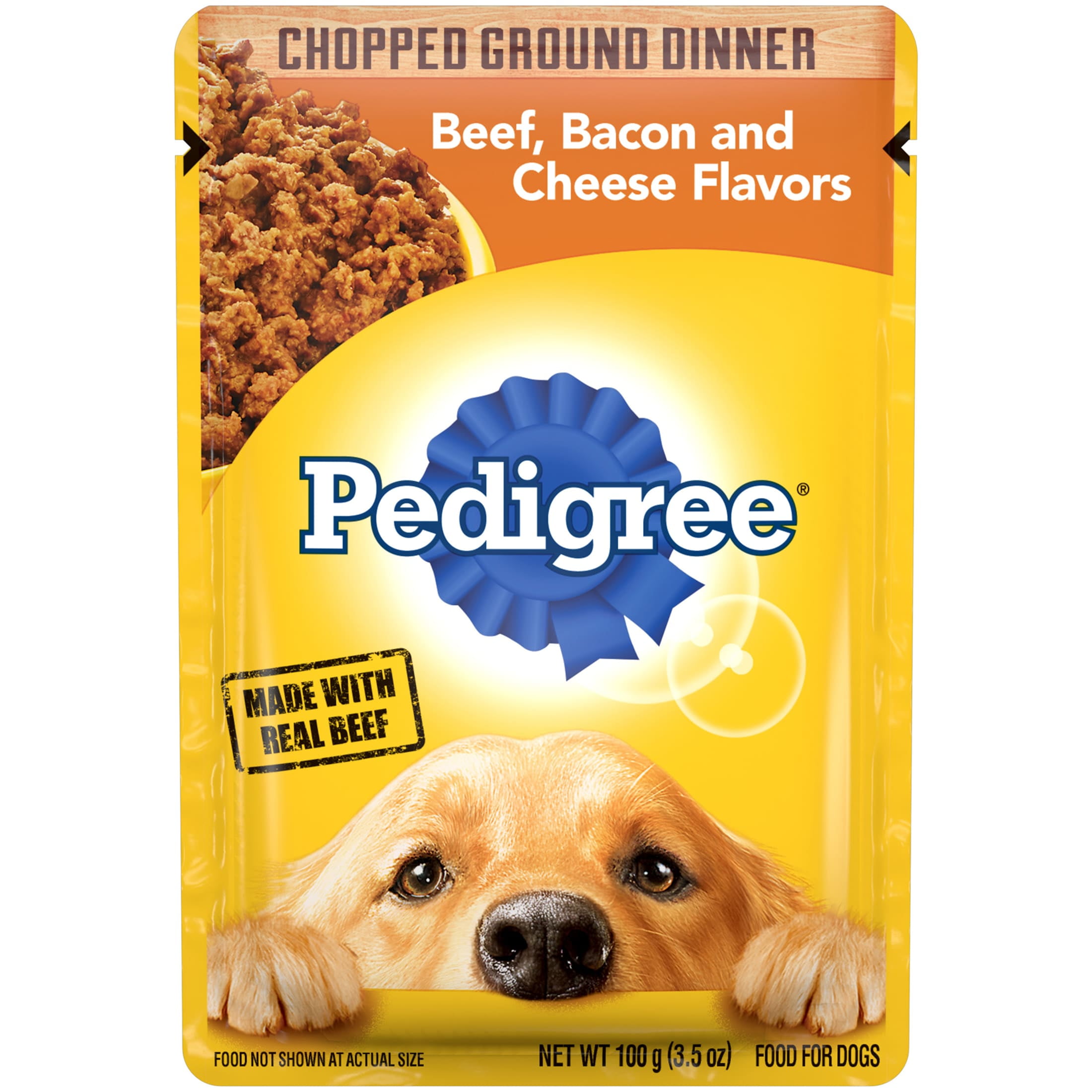 Pedigree Chopped Ground Dinner Beef, Bacon, And Cheeses Wet Dog Food, 3 ...