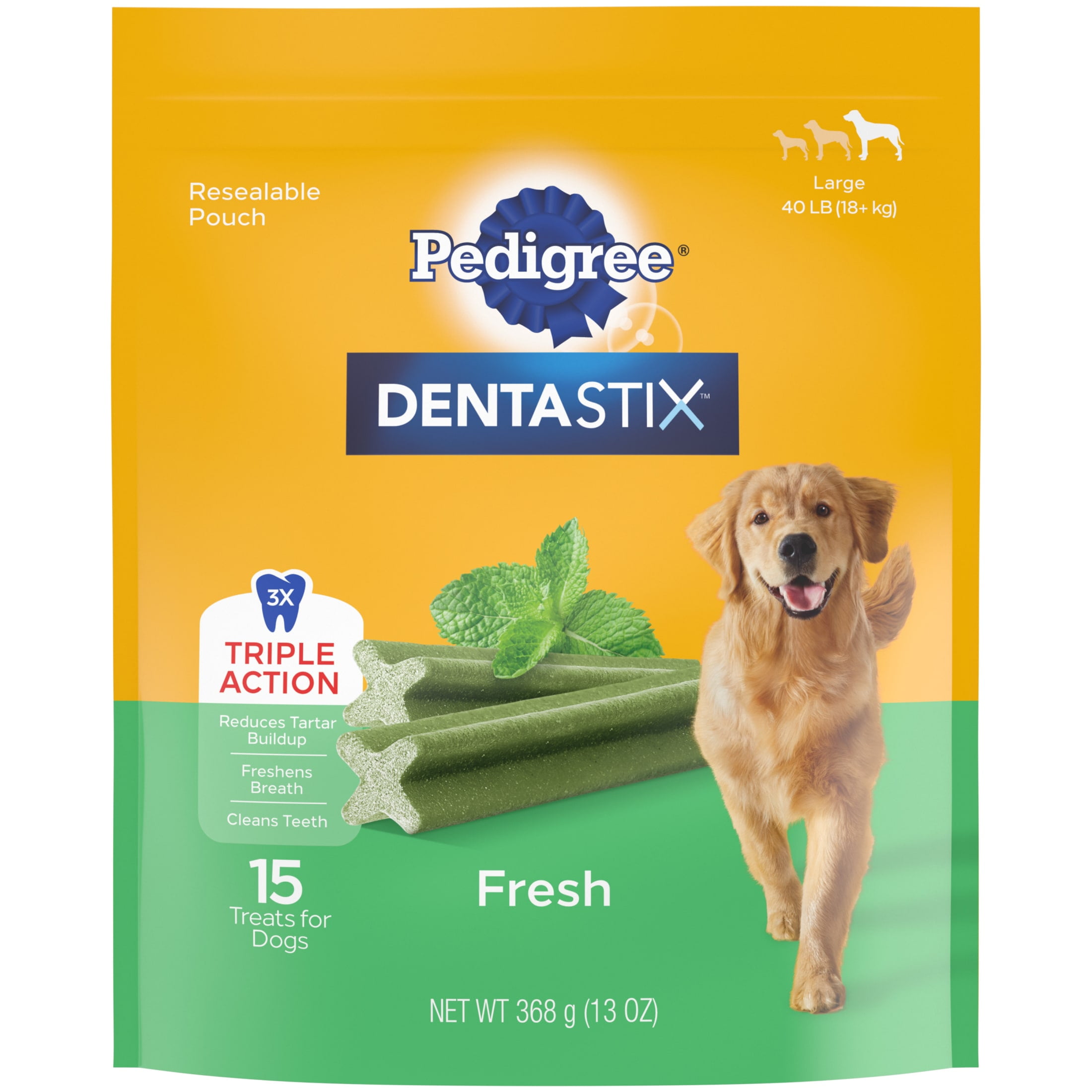 Pedigree Dentastix Fresh Treats For Dogs, 13.0 Oz Pouch - Walmart.com