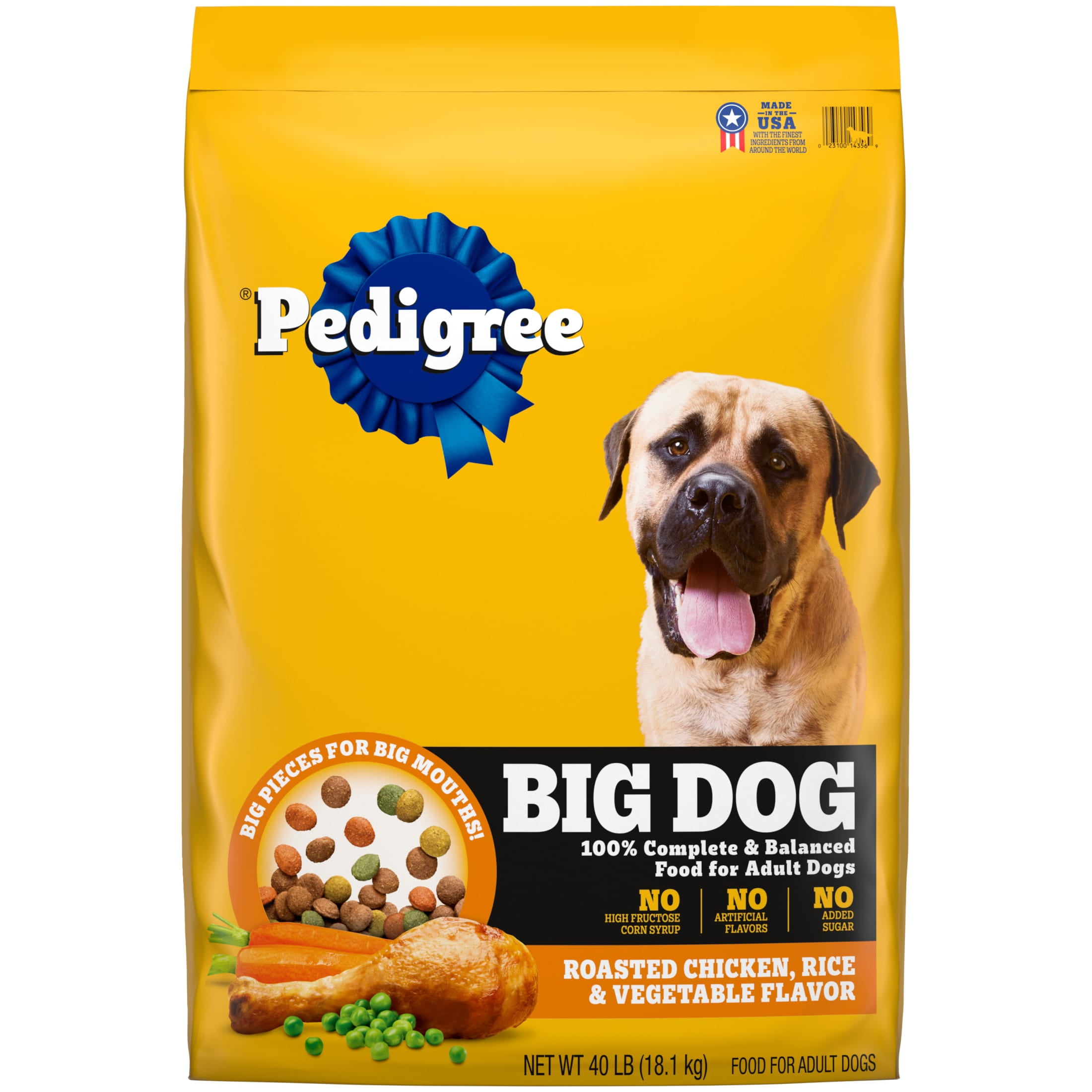 Pedigree High Protein Large Breed Dry Dog Food, Roasted Chicken, Rice ...