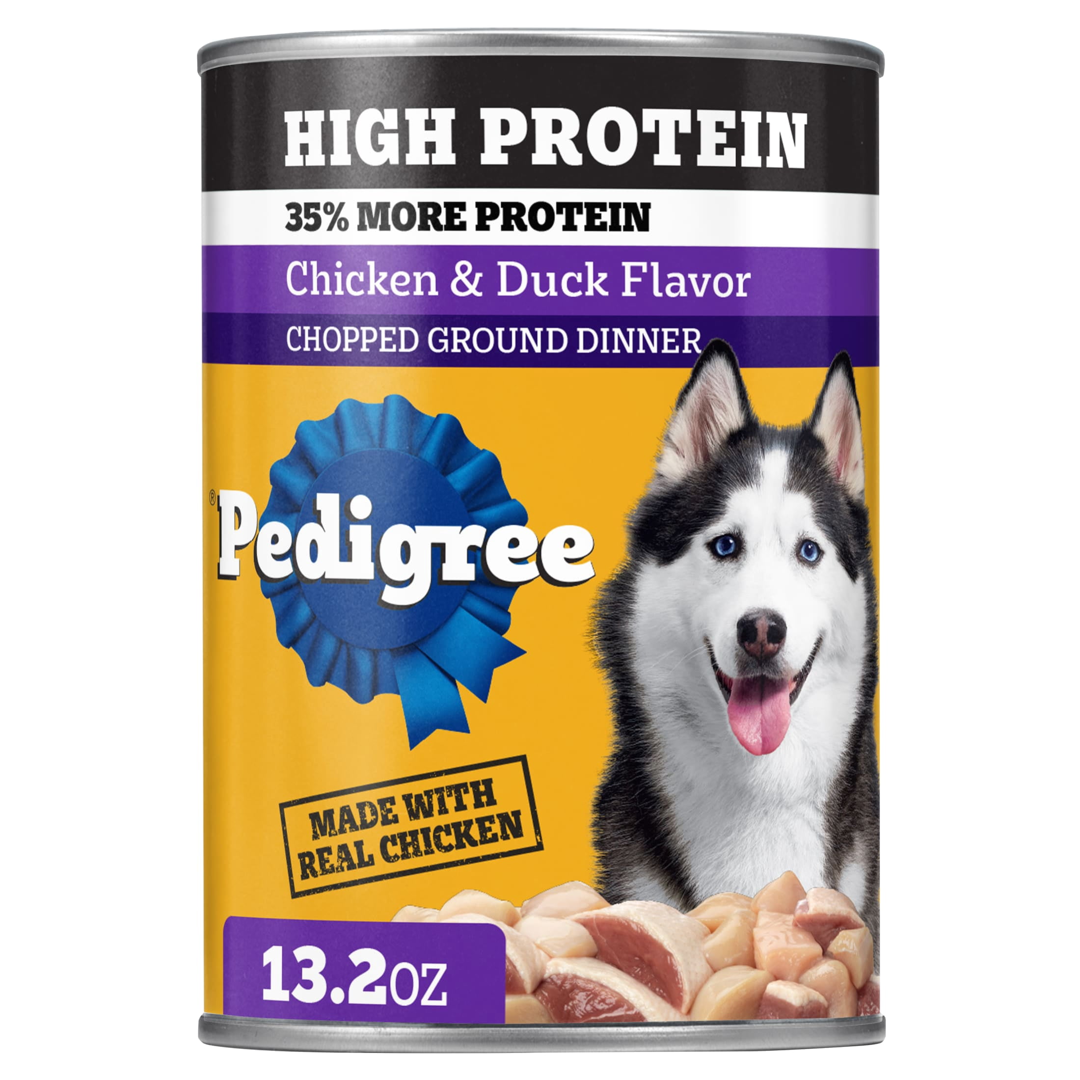 Pedigree High Protein Adult Wet Dog Food, Chopped Chicken & Duck Flavor ...