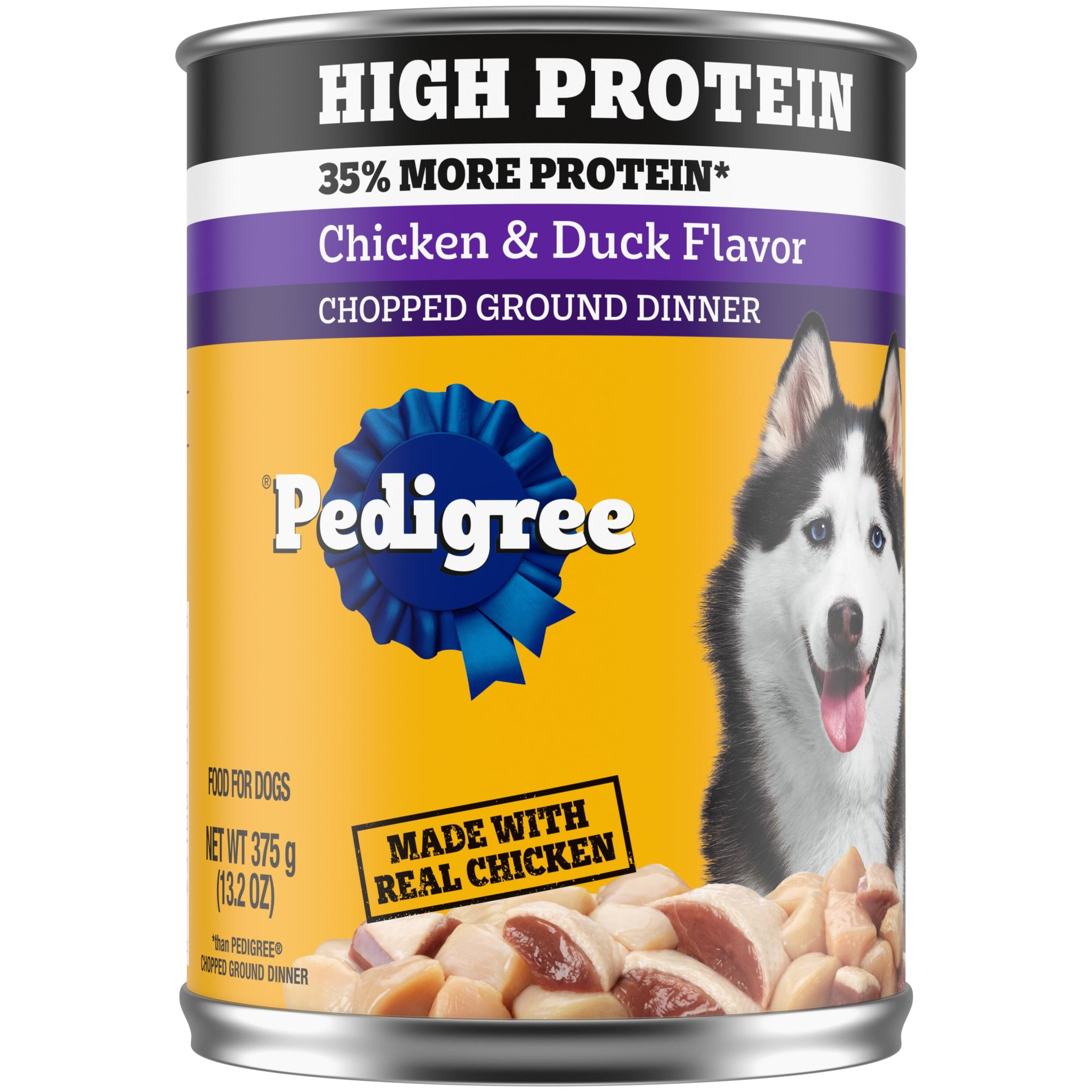 Pedigree High Protein Adult Wet Dog Food, Chopped Chicken & Duck Flavor ...