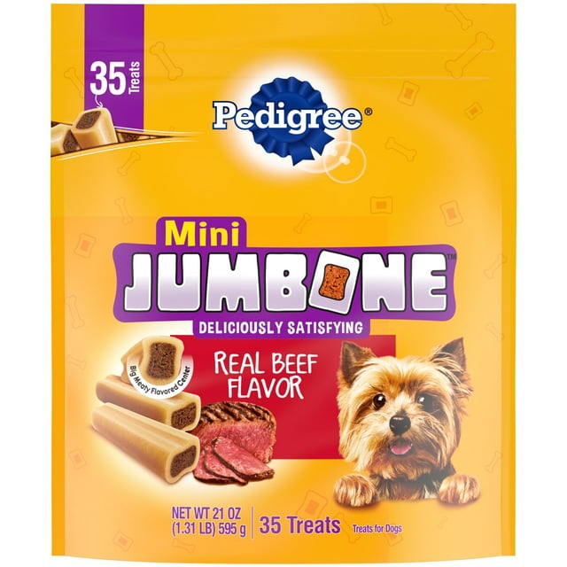 Pedigree Mini Jumbone Beef Flavor, Small Dog Treats, 21 Oz. Bag ...