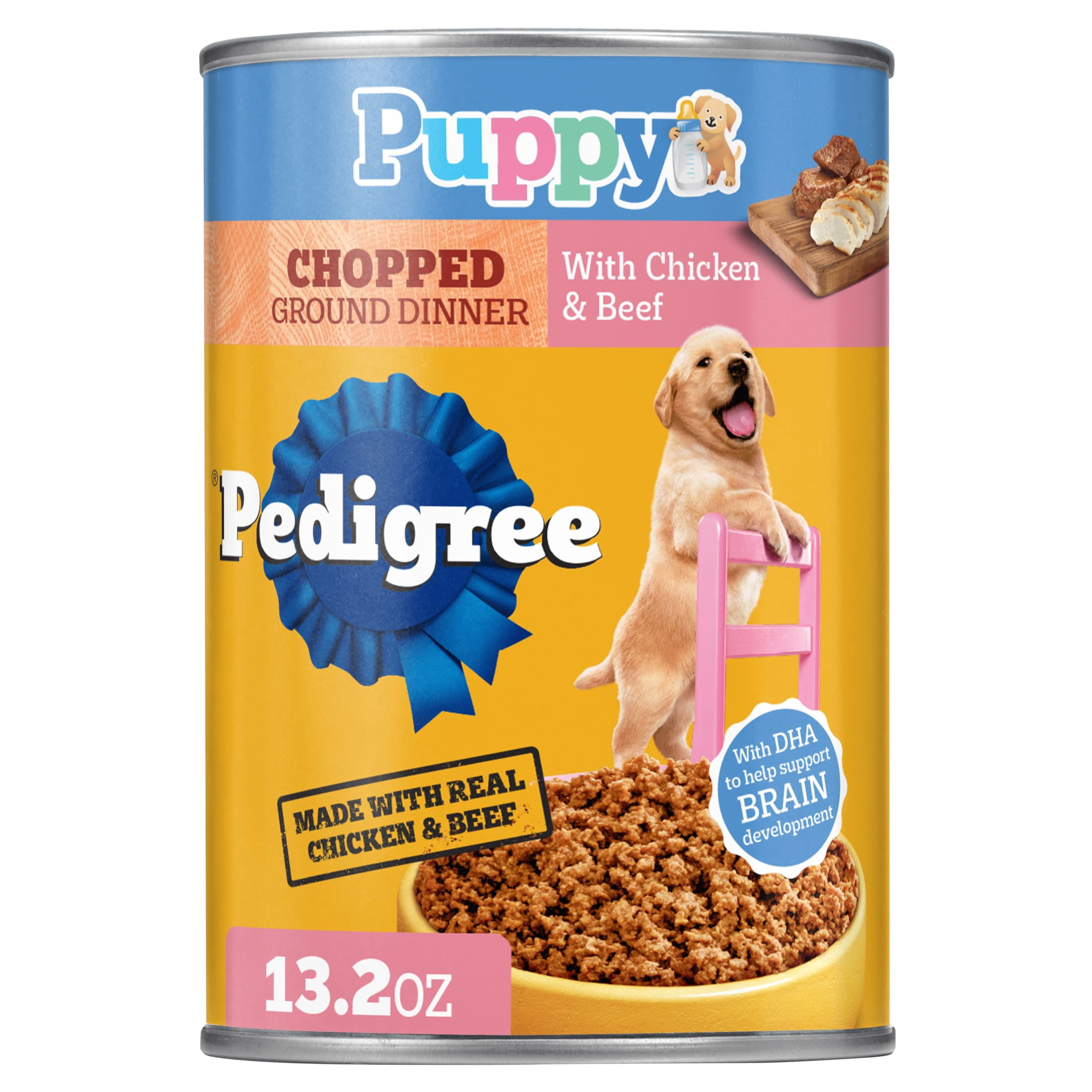 Pedigree Puppy Chopped Ground Dinner with Chicken and Beef Wet Dog Food ...
