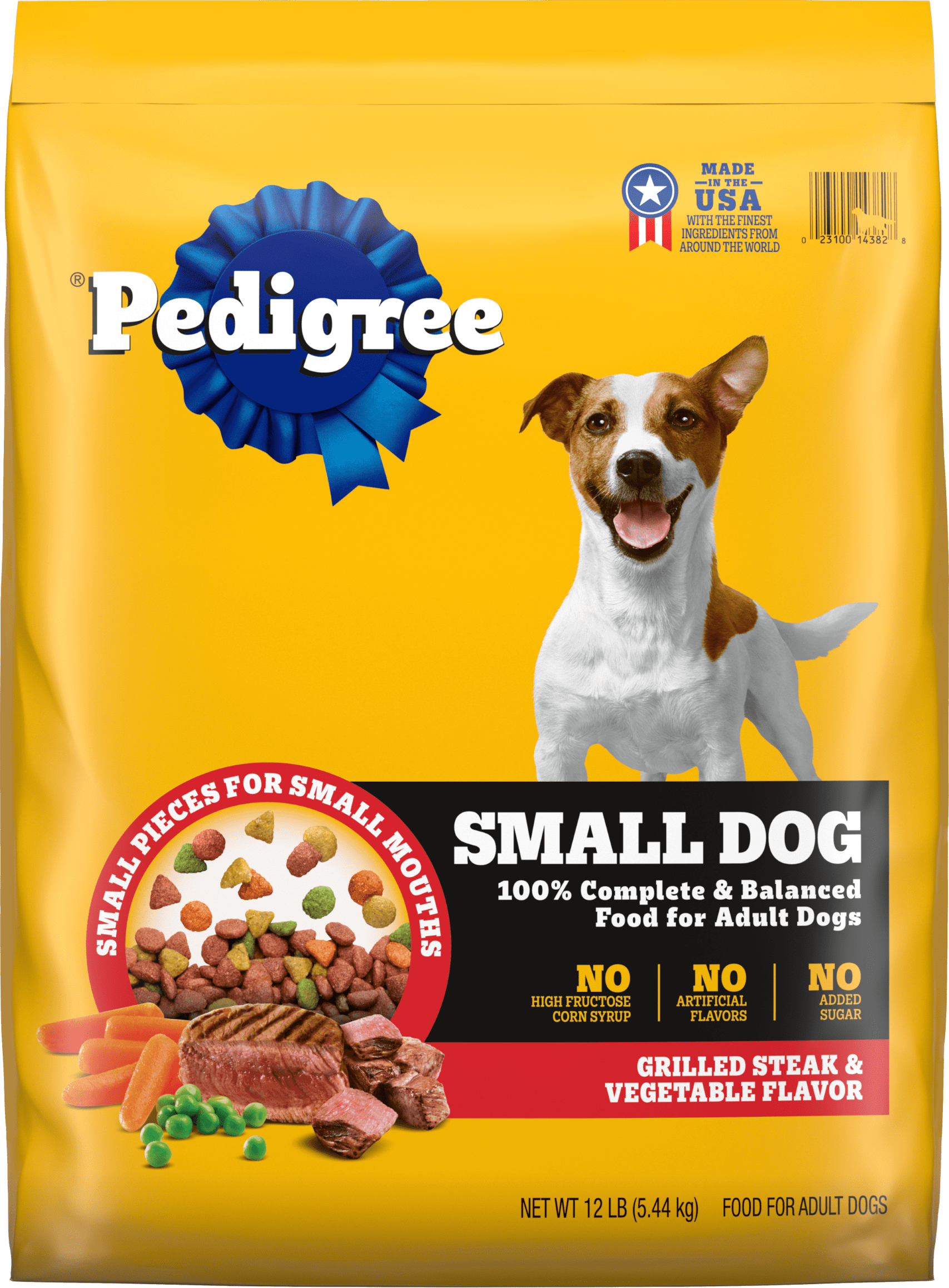 Pedigree Small Dog Complete Nutrition Kibble, Grilled Steak & Veg ...