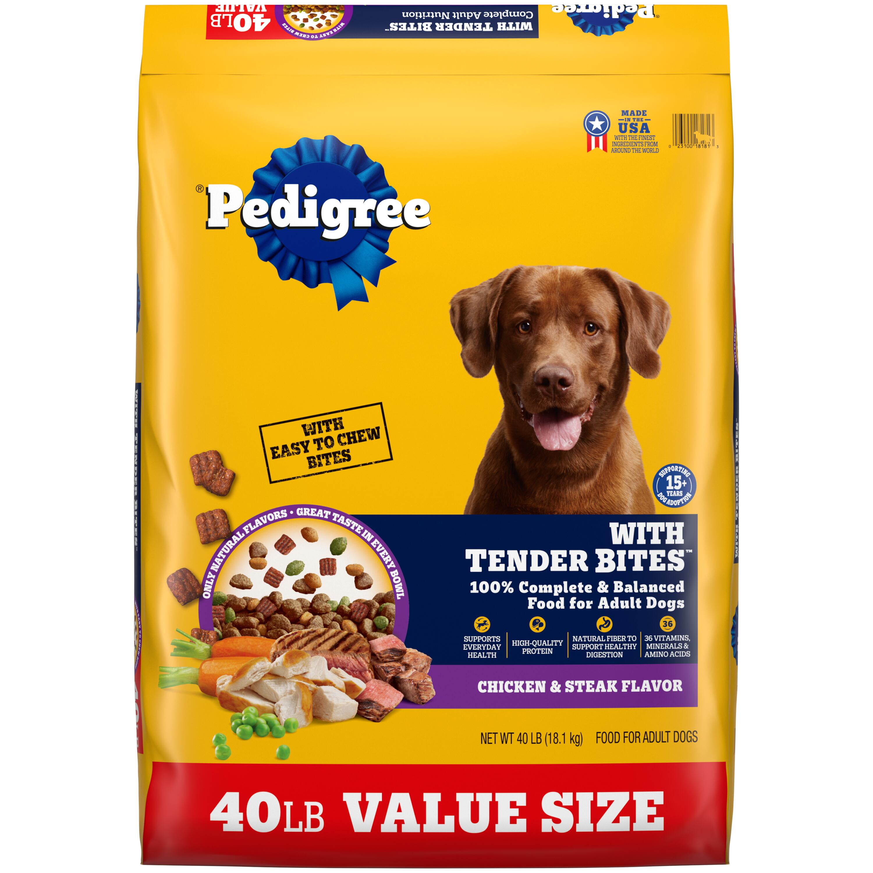 Pedigree With Tender Bites Complete Nutrition Adult, Chicken & Steak ...