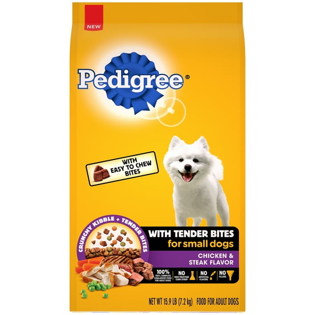 Pedigree Small Breed Adult Dog Food, Tender Bites Kibble, Chicken ...