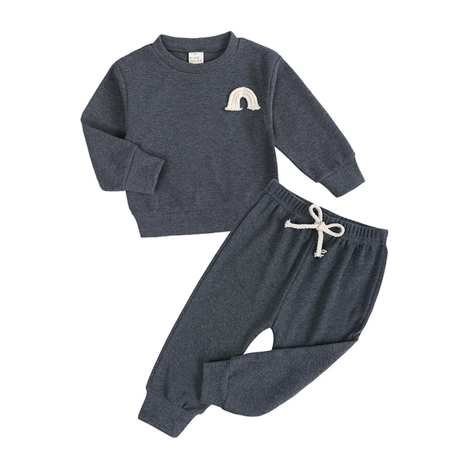 Pedort Baby Boy Outfits Long-Sleeve Shirts and Pants Playwear Set Dark ...