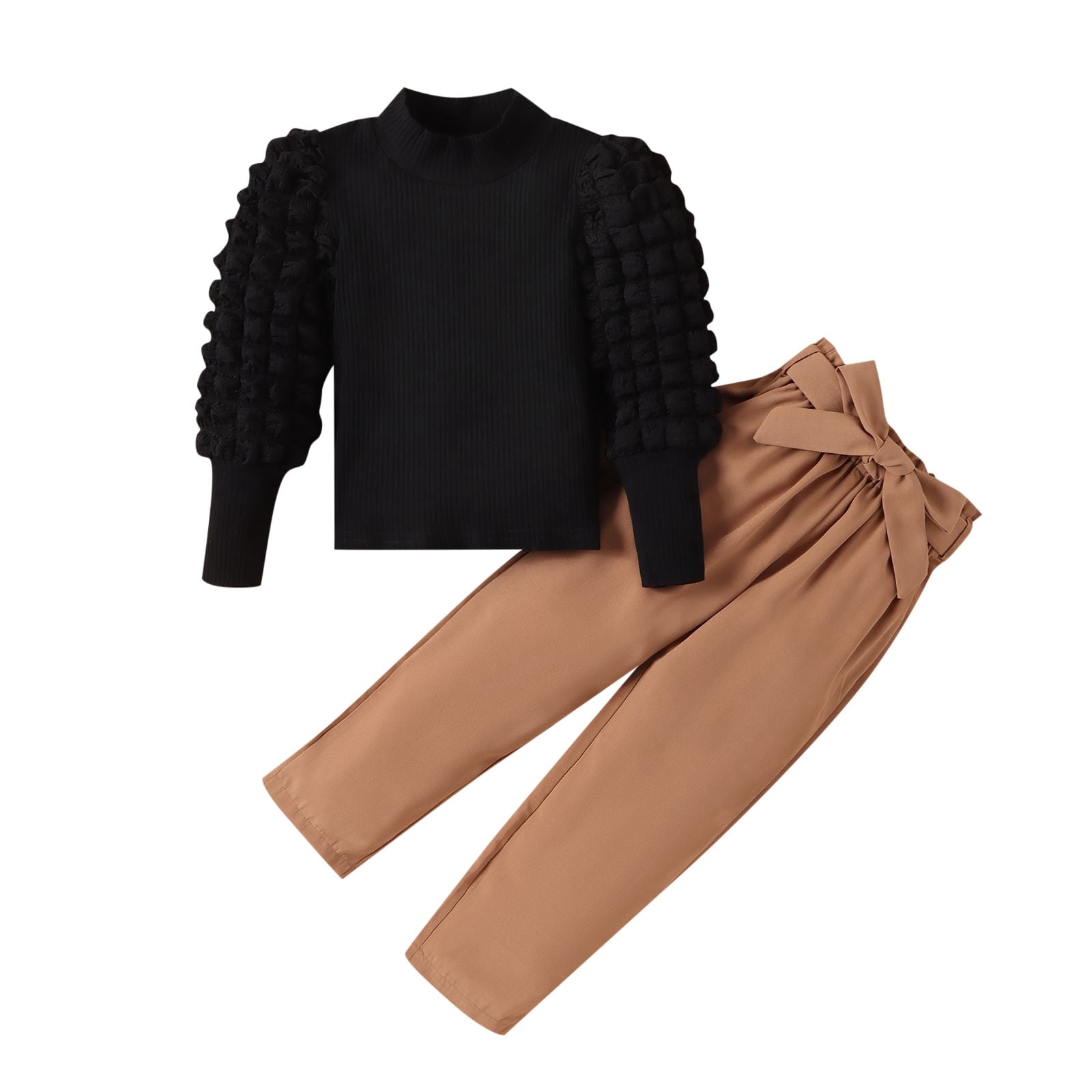 Pedort Baby and Toddler Girls Sweater & Jogger 2 Pc Outfit Set Black,6 ...
