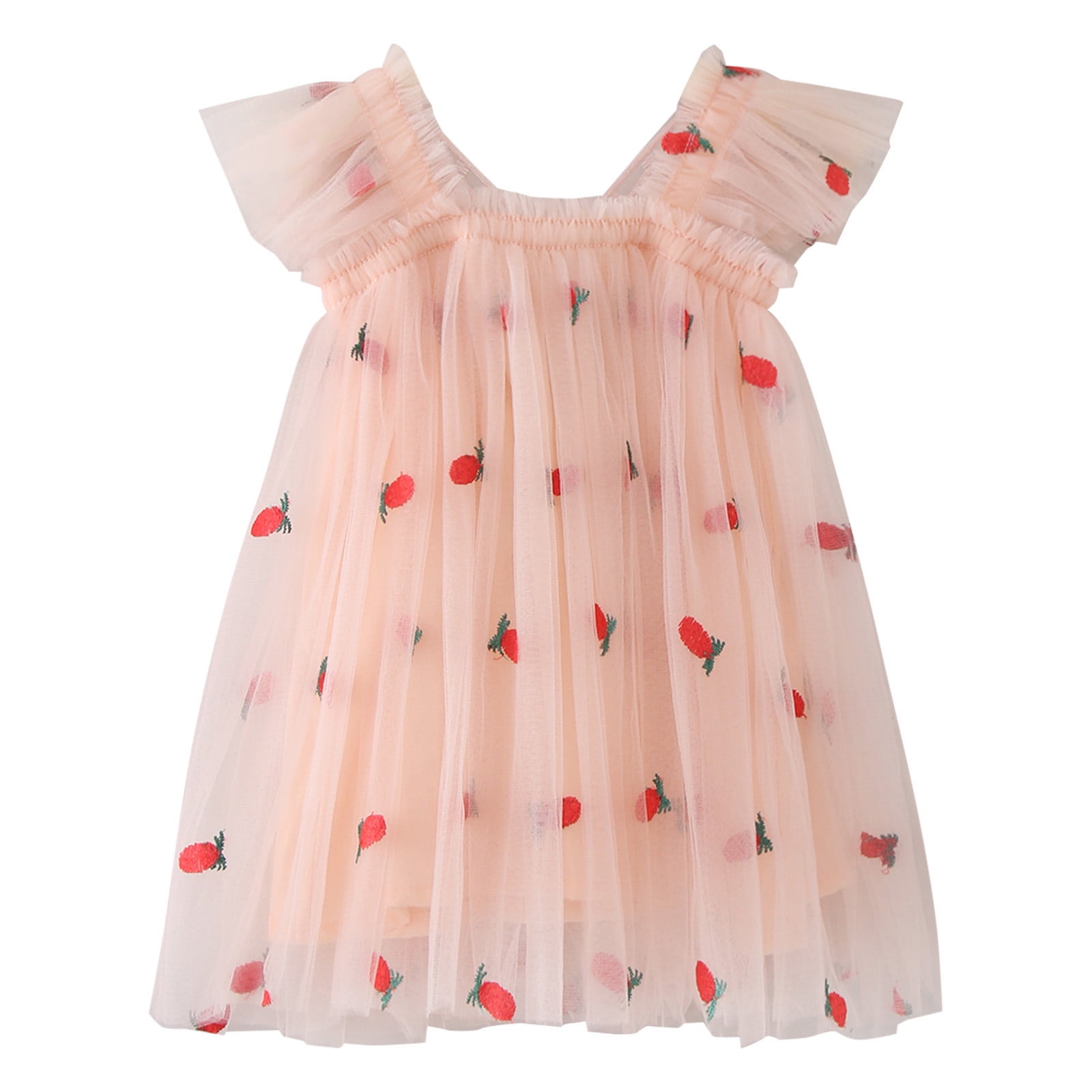 Pedort Plus Size Summer Dresses Girls Summer Dress Kids Floral Square ...